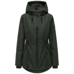 Outdoorjacke Navahoo "Outdoorjacke Blumentanz 14", Damen, Gr. L, gr&uuml;n (schwarz olive), Obermaterial: 100% Polyester PES. Obermaterial: Futter: 100% Polyester PES., tailliert, hoch geschlossener Ausschnitt, &Auml;rmel ohne &Auml;rmelschlitz Rippb&uuml;ndchen, Jacken Outdoorjacke, &Uuml;bergangsjacke mit wasserdichtem Verschluss