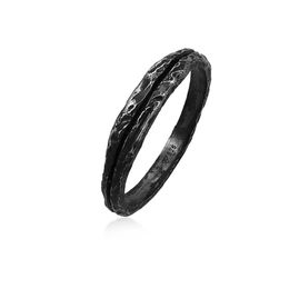 Silberring HAZE & GLORY "Ring Bandring - Slider Dark Finish 925 Silber" Gr. 60, schwarz, Fingerringe, Herren, 60, Silber 925 (Sterlingsilber), Silberring
