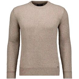 Rundhalspullover Ragman, Herren, Gr. 52, braun (camel), Strick, 95% Baumwolle 5% Kaschmir, ohne Ausschnitt, Pullover Rundhalspullover