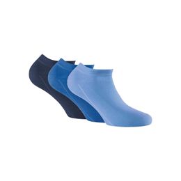 Sneakersocken Rohner Socks "Socken sneaker 3-er pack 3er Pack", Damen, Gr. 43-46, blau (blau mix), Obermaterial: 75% Baumwolle CO. 23% Polyamid PA. 2% Elasthan EL., Socken Sneakersocken