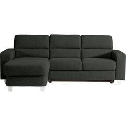 Ecksofa Alina "Ilana", schwarz (schwarz tta 10), B:281cm H:90cm T:167cm, Struktur TTA (100% Polyester), Sofas, Ecksofa, wahlweise mit Bettfunktion und Stauraum