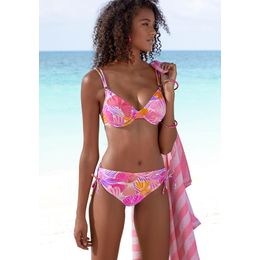 Bikini-Hose Sunseeker "Butterfly", Damen, Gr. 36, N-Gr, lila (lila, orange), Microfaser, Polyamid, bedruckt, Badehosen Bikini-Hose, mit Schmetterling-Design