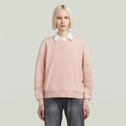 G-Star Raw Sweatshirt G-STAR "Washed 3D Sleeve A line", Damen, Gr. L (40), liquid pink smokey gd, Sweatware, Obermaterial: 100% Baumwolle, washed, regular fit normal, Rundhals, Rippb&uuml;ndchen, Sweatshirts Sweatshirt, in Rundhalsform