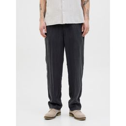 Jack & Jones Schlupfchinohose JACK & JONES "JPSTKARL SKYE JOGGER SN", Herren, Gr. S, N-Gr, schwarz (schwarz sand), Web, Obermaterial: 64% Lyocell, 30% Viskose, 6% Nylon, unifarben, loose fit kn&ouml;chellang, Hosen Schlupfchinohose
