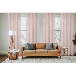 Gardine HOME BASICS "SOFTY" Gr. 2, rosa (ros&eacute;), B:140cm H:225cm, Leinenstruktur, Polyester, Gardinen, Gardine, &Ouml;senschal Leinenstruktur SOFT