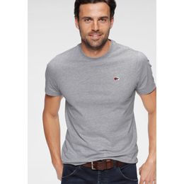 T-Shirt Kangaroos, Herren, Gr. L (52/54), grau (grau, meliert), Single Jersey, Obermaterial: 90% Baumwolle, 10% Viskose, meliert, normal, Rundhals, Shirts T-Shirt, Kurzarm, unifarben, Rundhals, aus Baumwolle, aus Single Jersey, Topseller