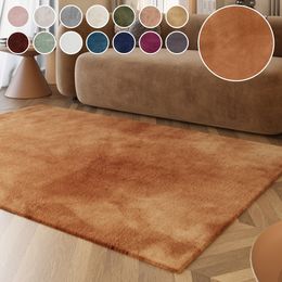 Hochflor-Teppich Esprit "Alice ESP-4377, Kunstfell", orange (terracotta), B:200cm H:25mm L:200cm, Kunstfaser, Teppiche, Hochflor-Teppich, Kaninchenfell-Haptik, besonders weich und dicht, f&uuml;r alle R&auml;ume