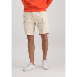 Shorts Alpha Industries "Airman Short", Herren, Gr. 33, Normalgr&ouml;&szlig;en, wei&szlig; (jet stream wei&szlig;), Obermaterial: 98% Baumwolle, 2% Elastan; Futter: 100% Baumwolle, Hosen Shorts
