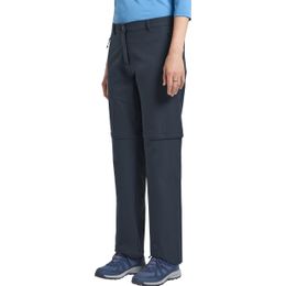Zip-off-Hose Jack Wolfskin "PICO TRAIL ZIP OFF PANTS W", Damen, Gr. 44, N-Gr, blau (midnight sky), Obermaterial: 100% Polyester, Hosen Zip-off-Hose, Atmungsaktiv & schnell trocknend & zwei Tragevarianten