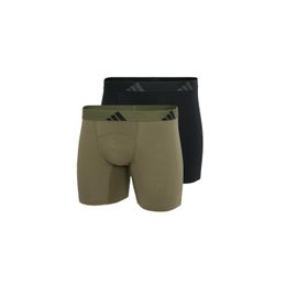 Boxer adidas Sportswear "Active Flex Cotton Ergonomic", Herren, Gr. M, 901, schwarz, khaki, Single Jersey, Obermaterial: 95% Baumwolle, 5% Elasthan, k&ouml;rpernah, Unterhosen Boxer, Bel&uuml;ftete Mesh-R&uuml;ckenpartie und -Schritt, elastisch, ohne Eingriff