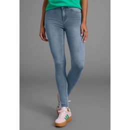 Skinny-fit-Jeans Arizona "Ultra Stretch", Damen, Gr. 34, N-Gr, blau (blau used), Denim/Jeans, Obermaterial: 63% Baumwolle, 32% Polyester, 5% Elasthan, skinny fit lang, Jeans Skinny-fit-Jeans, skinny-fit, betonte Taille, shaping-Effekt, high Waist