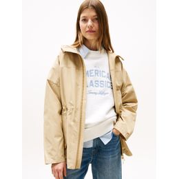 Windbreaker Tommy Hilfiger "COTTON NYLON REG PARKA", Damen, Gr. XXXL(46), beige (country ivory), Web, Obermaterial: 64% Baumwolle, 36% Polyamid, unifarben, regular fit, Jacken Windbreaker