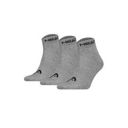 Sneakersocken Head "Socken Elements All Sport Quarter 3P 3er Pack", Damen, Gr. 39-42, grau, Obermaterial: 73% Baumwolle CO. 23% Polyester PES. 2% Polyamid PA. 2% Elasthan EL., Socken Sneakersocken