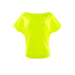 Oversize-Shirt WINSHAPE "DT101", Damen, Gr. XL, gelb (neon gelb), 80% Polyester, 20% Elasthan, U-Boot-Ausschnitt, Shirts Oversize-Shirt, Functional