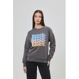 Sweatshirt Bench. "TRIXE_SWEATSHIRT", Damen, Gr. 44, schwarz (charcoal), Sweatware, Obermaterial: 60% Baumwolle, 40% Polyester, bedruckt, Sweatshirts Sweatshirt