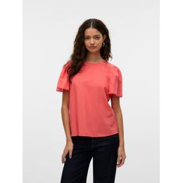 V&eacute;ro Moda Kurzarmbluse VERO MODA "VMPRETTY SS TOP WVN GA NOOS", Damen, Gr. M, dubarry, Web, Obermaterial: 100% Baumwolle, unifarben, regular fit h&uuml;ftlang, Rundhals, Blusen Kurzarmbluse