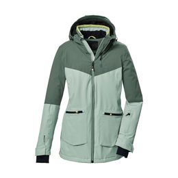 Skijacke Killtec "KSW 40 WMN SKI JCKT", Damen, Gr. 46, gr&uuml;n (rauchmint), Oberstoff 1: 93% Polyester, 7% Elasthan/ Oberstoff 2: 100% Polyester, Futter: 100% Polyester, Wattierung: 100% Polyester (recycelt), Jacken Skijacke, Wasserdicht, atmungsaktiv, verschwei&szlig;te N&auml;hte, viele Taschen