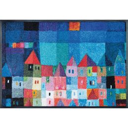 Fu&szlig;matte "Colourful Houses" Gr. 15, bunt, B:50cm H:7mm L:75cm, Kunstfaser, wash+dry by Kleen-Tex, Teppiche, Fu&szlig;matte, Schmutzfangmatte, rutschhemmend, In- und Outdoor geeignet, waschbar