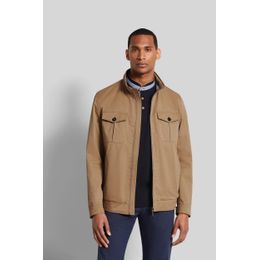 Blouson Bugatti, Damen, Gr. 50, grau (taupe), 67% Baumwolle, 28% Polyamid, 5% Elasthan, regular fit, Manschette, Jacken Blouson, mit aufgesetzter Brusttasche