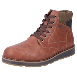 Winterboots Rieker, Herren, Gr. 45, braun (cognac, dunkelbraun), Lederimitat, Textil, Schuhe Winterboots, Schn&uuml;rboots, Schaftrandpolsterung, mit RiekerTEX-Membran
