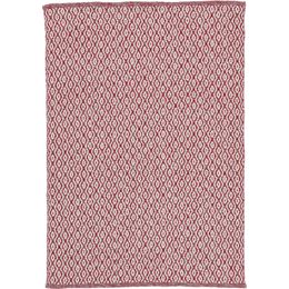 Teppich CarpetFine "Frida 202", rot, B:120cm H:7mm L:170cm, Polyester, Teppiche, Teppich, Wendeteppich, 100% recyceltem Material (PET), Flachgewebe, Sisal Optik