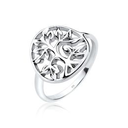Silberring Elli "Ring Lebensbaum Floral 925er Sterling Silber" Gr. 58, silber, Fingerringe, Damen, 58, Silber 925 (Sterlingsilber), Silberring