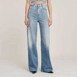 G-Star Raw Weite Jeans G-STAR "Deck 2.0 High Loose Wmn", Damen, Gr. 32, L&auml;nge 32, blau (vintage steel blau), Denim/Jeans, Obermaterial: 99% Baumwolle, 1% Elasthan, unifarben, loose fit lang, Jeans Weite Jeans, im Five-Pocket Style