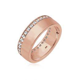Silberring Elli "Ring Bandring Funkelnd 925 Silber, mit Kristallen von Swarovski" Gr. 52, rosa (rosegold), Fingerringe, Damen, 52, Silber 925 (Sterlingsilber), Silberring