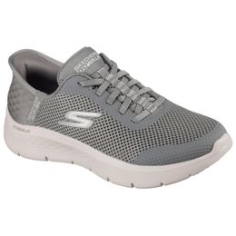 Slip-On Sneaker Skechers "GO WALK FLEX-GRAND ENTRY", Damen, Gr. 37, gr&uuml;n (olivgr&uuml;n), Textil, Schuhe Slip-On Sneaker, Slipper mit Slip-ins zum Schlupfen