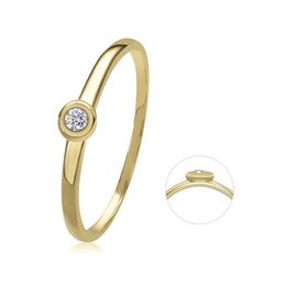 Diamantring ONE ELEMENT "0,03 ct Diamant Brillant Ring aus 585 Gelbgold" Gr. 57, gold, Fingerringe, Damen, 57,mit Brillant, Gelbgold 585, Diamantring