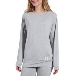 Sweatshirt Tom Tailor "Manila", Damen, Gr. 36 (S), grau (grau, mittel, melange), Sweatware, Obermaterial: 60% Baumwolle, 40% Polyester, meliert, bequem Po-bedeckend, Rundhals, B&uuml;ndchen, Sweatshirts Sweatshirt, mit Bauchtasche, Rundhalsausschnitt, Langarm, k&uuml;hlend, Viskosemix