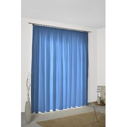 Vorhang WIRTH "SUNBONE" Gr. 4, blau, B:132cm H:245cm, Polyester, Gardinen, Vorhang