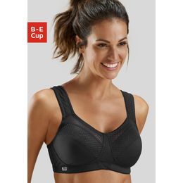 H.I.S. Sport-BH H.I.S, Damen, Gr. 100, Cup E, schwarz, Microtouch, Obermaterial: 90% Polyester (COOLMAX), 10% Elasthan, BHs Sport-BH, ohne B&uuml;gel aus schnell trocknendem COOLMAX-Material, Topseller