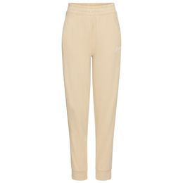 Jogginghose BOSS Orange "C_Enna Rib Premium Damenmode", Damen, Gr. L (40), N-Gr, beige (open beige 287), Web, Obermaterial: 100% Baumwolle, unifarben, lang, Hosen Jogginghose, mit Rippdetail