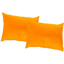 Dekokissen WIRTH "Janine" Gr. 3, orange (orange, gemustert unifarben), B:40cm L:60cm, Polyester, Dekokissen_Sitzkissen_Kissenh&uuml;llen, Dekokissen, Kissenh&uuml;lle ohne F&uuml;llung, 2 St&uuml;ck