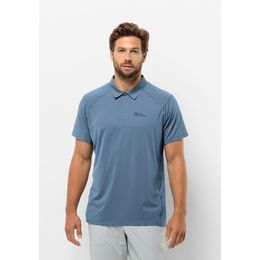 Poloshirt Jack Wolfskin "PRELIGHT CHILL POLO M", Herren, Gr. S (48), blau (elemental, blau), 1. OBERSTOFF: 87% POLYESTER, 13% ELASTHAN. Futter: 100% POLYESTER, Shirts Poloshirt