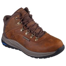 Trekkingschuh Skechers "MEROE-PIKEMAN", Herren, Gr. 40, braun, Leder, Lederimitat, Schuhe Trekkingschuh, Trekking-Boots, Sneaker mit Fersenkissen