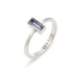 Silberring Elli "Ring Blau Baguette 925 Sterling Silber, mit Kristallen von Swarovski" Gr. 52, silber, Fingerringe, Damen, 52, Silber 925 (Sterlingsilber), Silberring