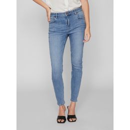 Skinny-fit-Jeans Vila "VISARAH WU05 RW SKINNY JEANS - NOOS", Damen, Gr. XXL (44), L&auml;nge 30, blau (medium blau denim), Denim/Jeans, Obermaterial: 82% Baumwolle, 10% sonstige Fasern, 6% Polyester, 2% Elasthan, unifarben, skinny fit, Jeans Skinny-fit-Jeans