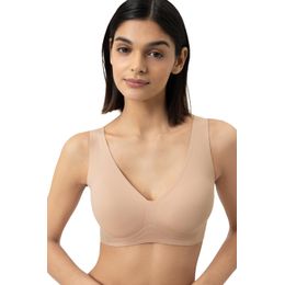 Bustier Mey "Invisibles", Damen, Gr. XS, N-Gr, beige (cream tan), Obermaterial: 77% Polyamid, 23% Elasthan, BHs Bustier, herausnehmbare Pads, tiefer V-Ausschnitt, b&uuml;gellos