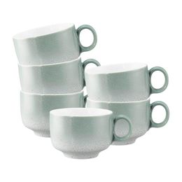 Tasse Seltmann Weiden "Milchkaffeetassen mit Henkel Sento Home 350 ml 6er Set", gr&uuml;n (aura mint), 6 tlg., Porzellan, Trinkgef&auml;&szlig;e, Tasse