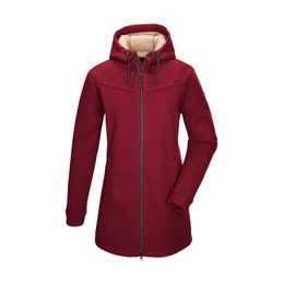 G.I.G.A. by Killtec Fleecejacke "GW 37 WMN KNTFLC PRK", Damen, Gr. 44, rot (dunkelrot), Oberseite: 100% Polyester;R&uuml;ckseite: 100% Polyester, G.I.G.A. DX BY KILLTEC, Jacken Fleecejacke, Strickfleeceparka mit Kapuze, Teddyfell, 2-Wege-Rei&szlig;verschluss