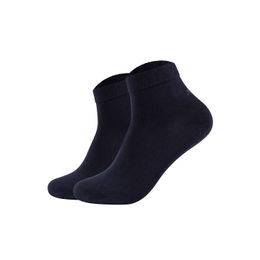 JOOP! Kurzsocken JOOP "Socken Unisex premium essential organic cotton Quarter 2p 2er Pack", Damen, Gr. 35-38, blau (dunkelblau), Obermaterial: 62% Baumwolle CO(Bio). 36% Polyamid PA. 2% Elasthan EL., Socken Kurzsocken
