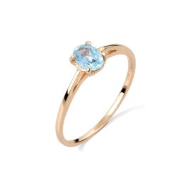 Silberring Elli Premium "Ring Verlobungsring Topas Hellblau 585 Gelbgold" Gr. 52, gold, Fingerringe, Damen, 52, Gelbgold 585, Silberring