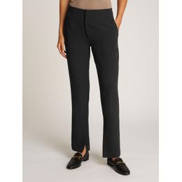Bootcuthose Calvin Klein Jeans "SPLIT HEM SLIM LEG PANT", Damen, Gr. 25, N-Gr, schwarz (ck schwarz), Web, Obermaterial: 93% Polyester, 7% Elasthan, unifarben, figurbetont normal, Hosen Bootcuthose, Ges&auml;&szlig;taschen, Logodruck