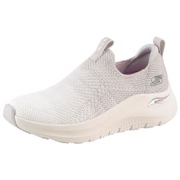 Slip-On Sneaker Skechers "ARCH FIT 2.0", Damen, Gr. 38, wei&szlig; (hellgrau, wei&szlig;), Textil, meliert, Schuhe Slip-On Sneaker, Slipper, Freizeitschuh mit Arch-Fit Funktion