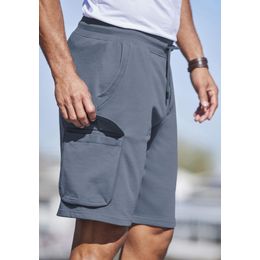 Sweatshorts AUTHENTIC LE JOGGER "kurze Sweathose", Herren, Gr. M (48/50), N-Gr, blau, Sweatware, Obermaterial: 60% Baumwolle, 40% Polyester, unifarben, regular fit ca. Mitte Knie, Hosen Sweatshorts, Cargotaschen mit Webdetails