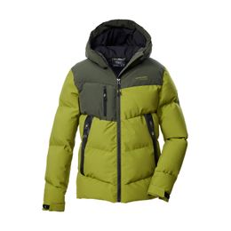 Steppjacke Killtec "KOW 230 BYS QLTD JCKT", Jungen, Gr. 140, gr&uuml;n (khaki), Obermaterial: 100% Polyester;Futter: 100% Polyester;F&uuml;llung: 100% Polyester, Jacken Steppjacke, Winddichte, wasserabweisende Kinderjacke mit verstellbaren B&uuml;ndchen