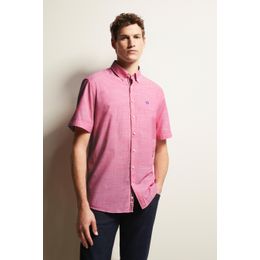Kurzarmhemd Bugatti, Herren, Gr. L, Normalgr&ouml;&szlig;en, pink, 100% Baumwolle, normal, Hemden Kurzarmhemd, mit Button-Down-Kragen