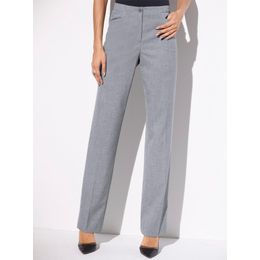 B&uuml;gelfaltenhose COME ON, Damen, Gr. 92, Langgr&ouml;&szlig;en, grau (silbergrau, meliert), 65% Polyester, 32% Viskose, 3% Elasthan, unifarben, lang, Hosen B&uuml;gelfaltenhose